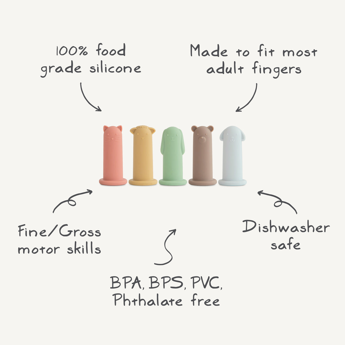 Silicone Animal Finger Puppets – Mushie