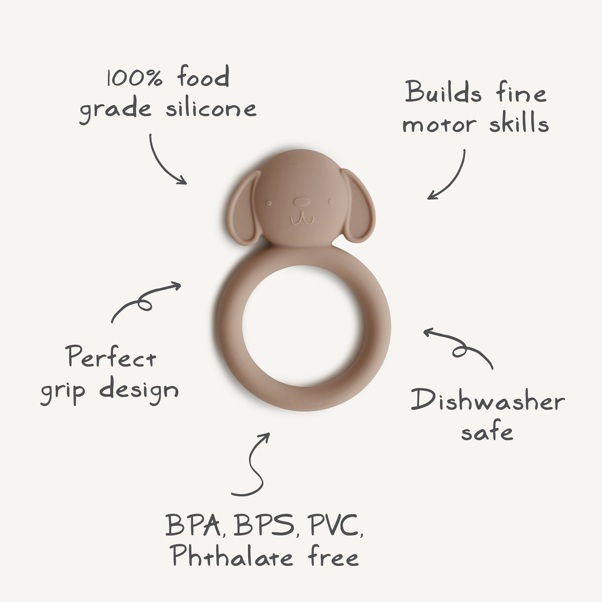 Mushie Baby Silicone Dog Teether