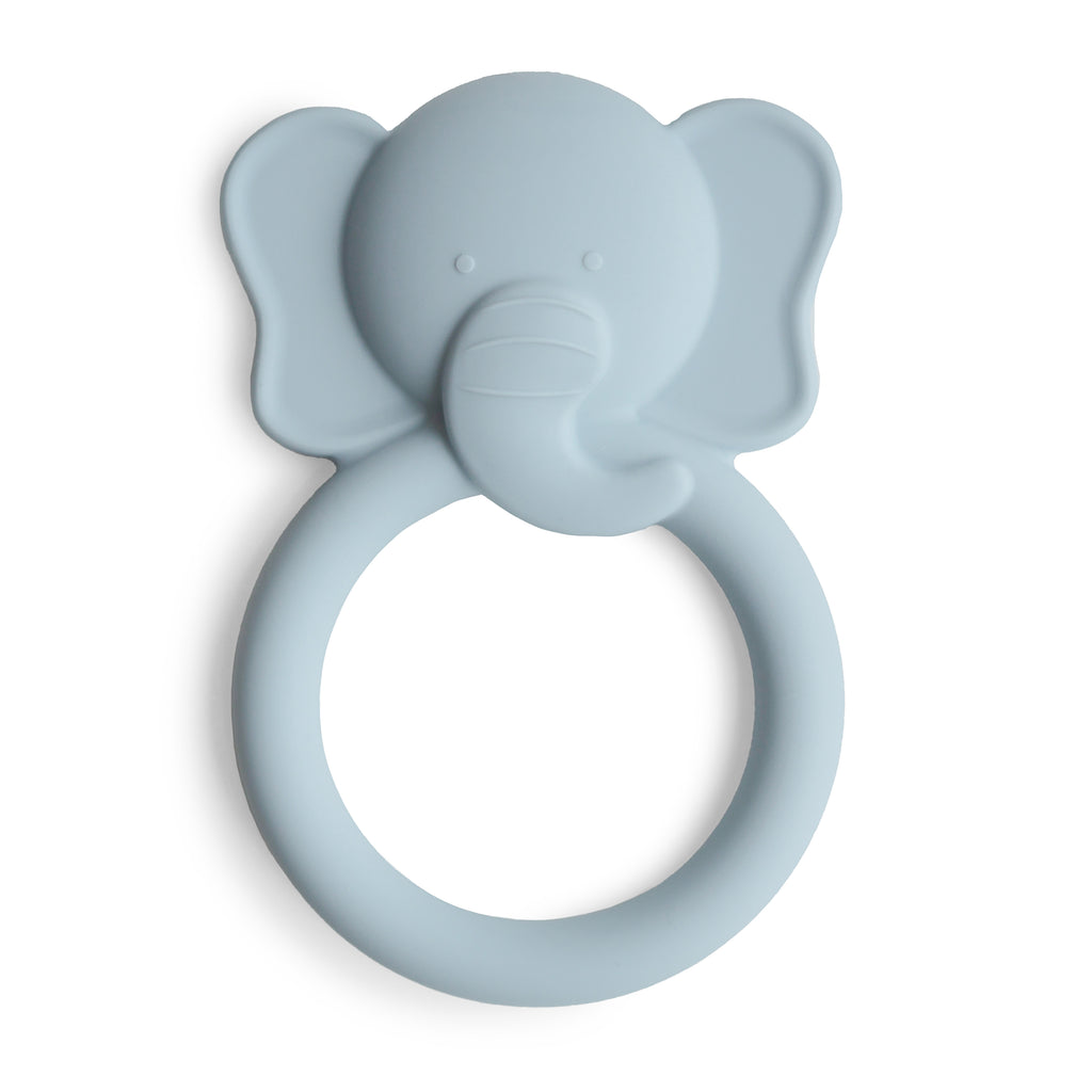 Mushie Baby Elephant Silicone Teether (Cloud)