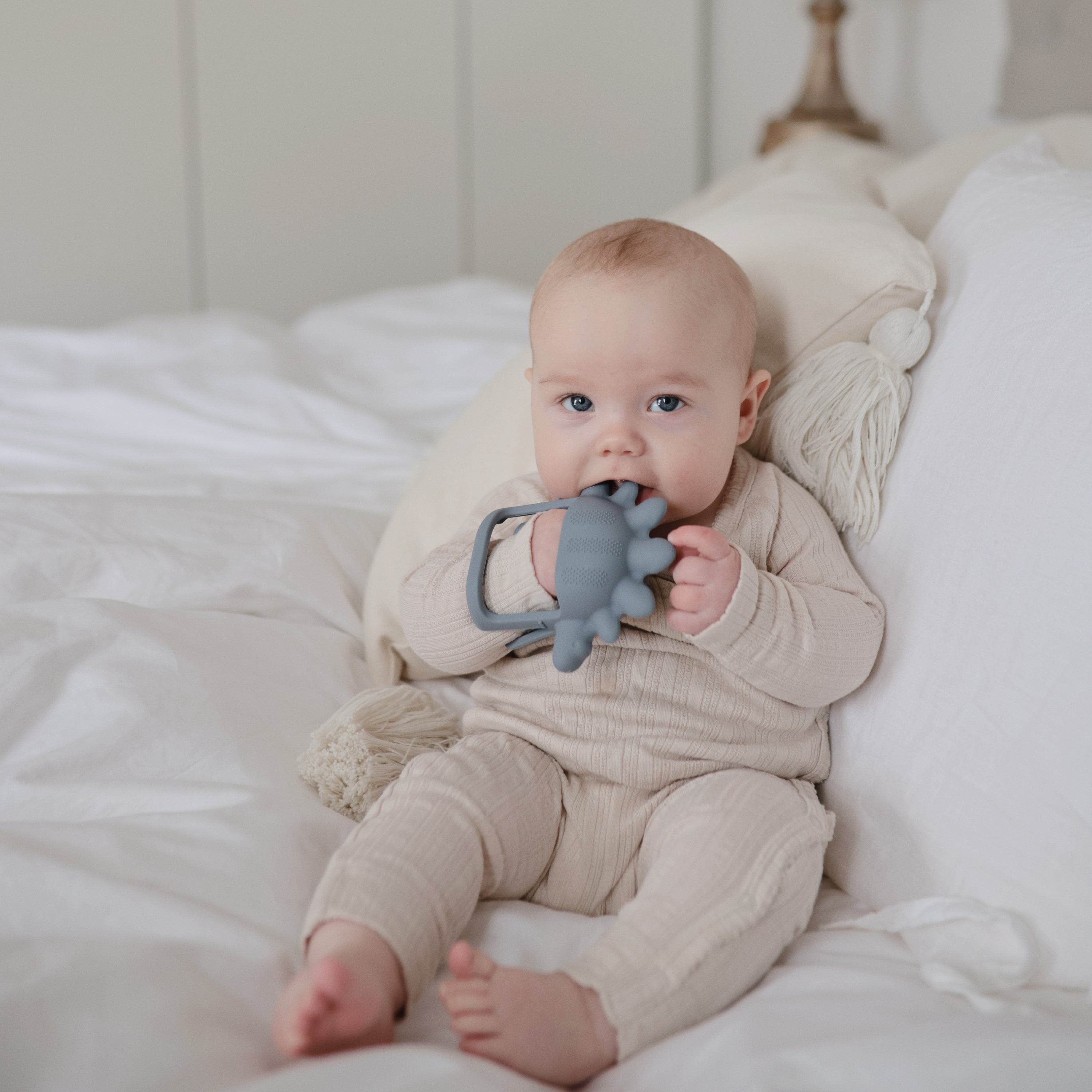 No-Drop Dino Teether (Tradewinds) – Mushie