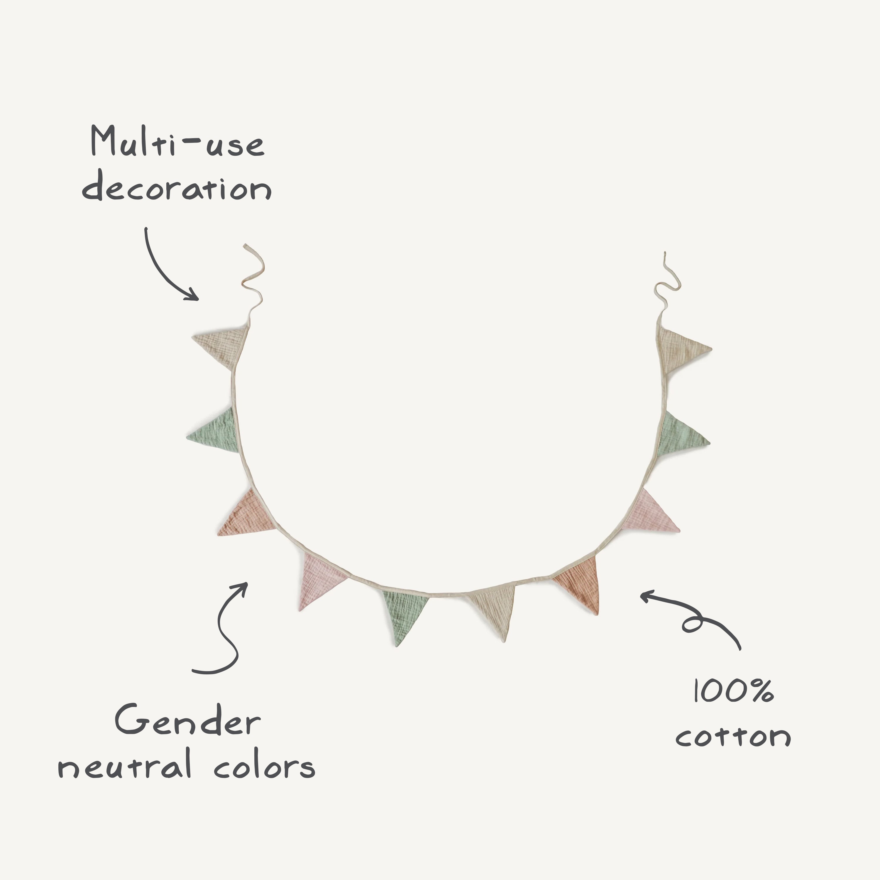 Mushie Baby Organic Cotton Garland | Nursery Accent