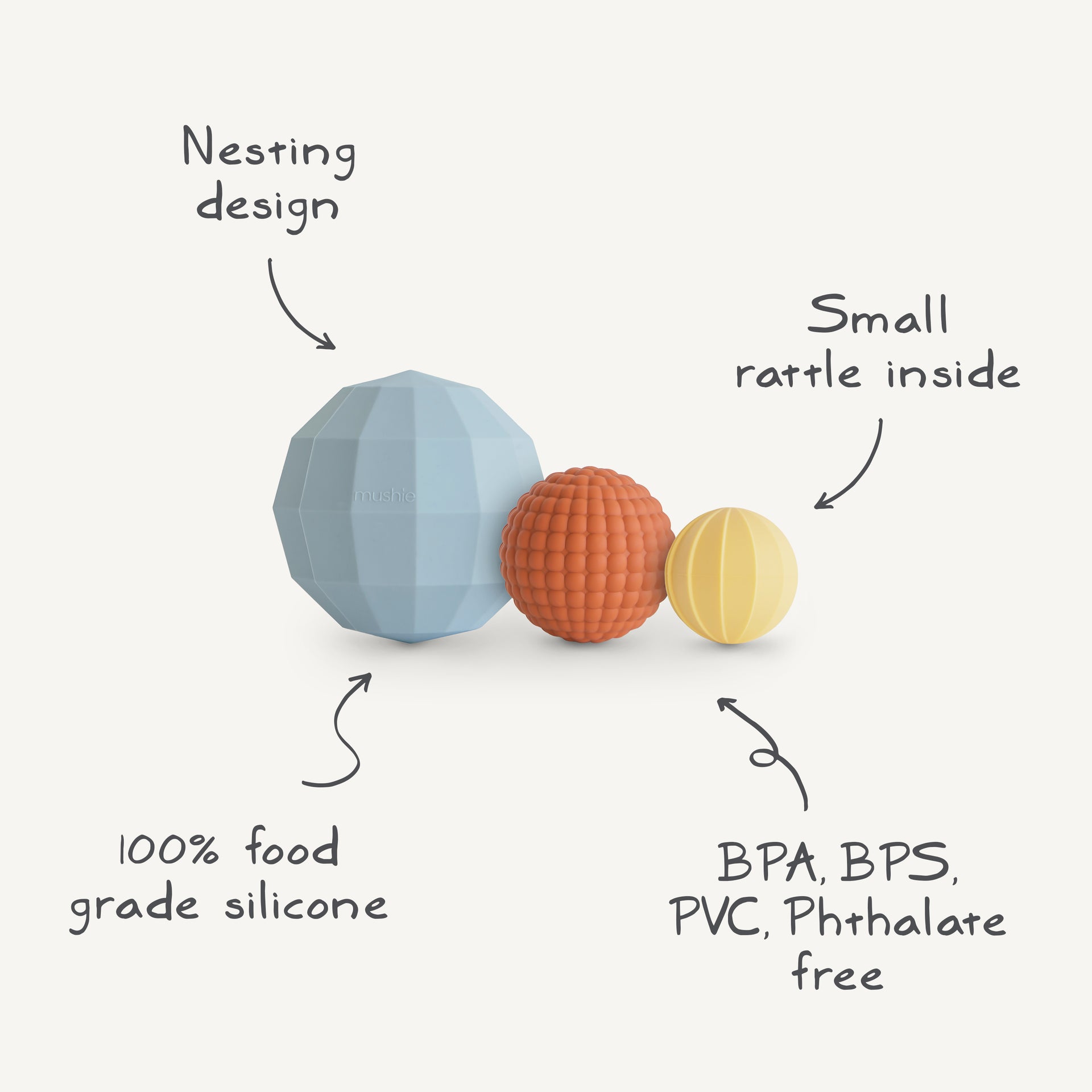 Nesting Spheres Sensory Toy – Mushie