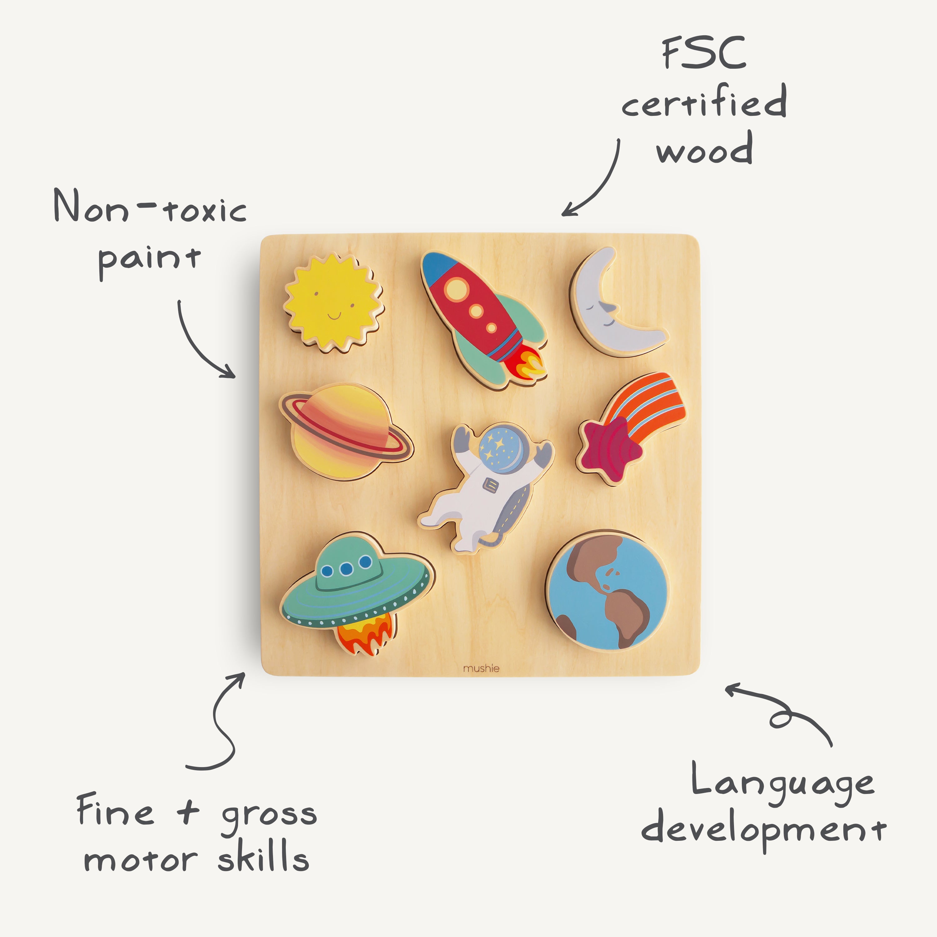 Wooden Space Puzzle – Mushie