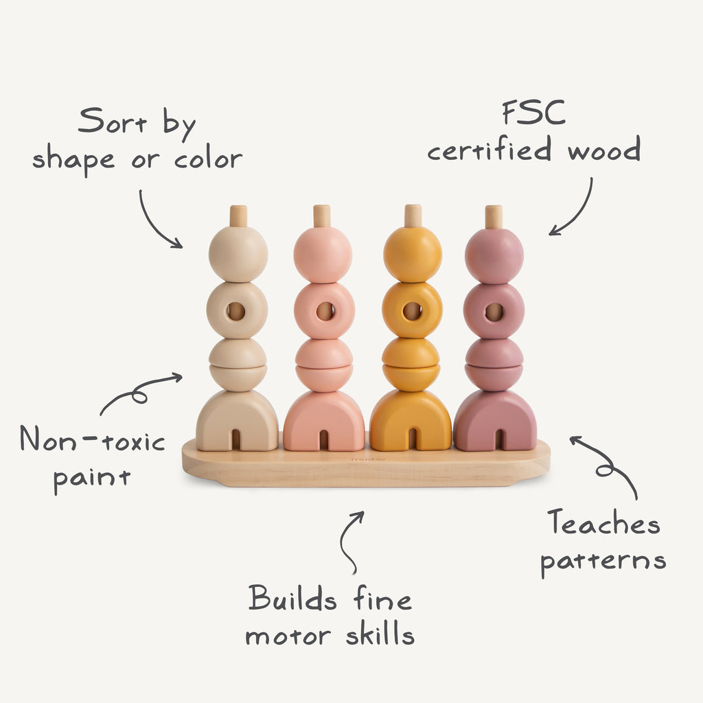 Wooden Multi Shape Stacker – Mushie