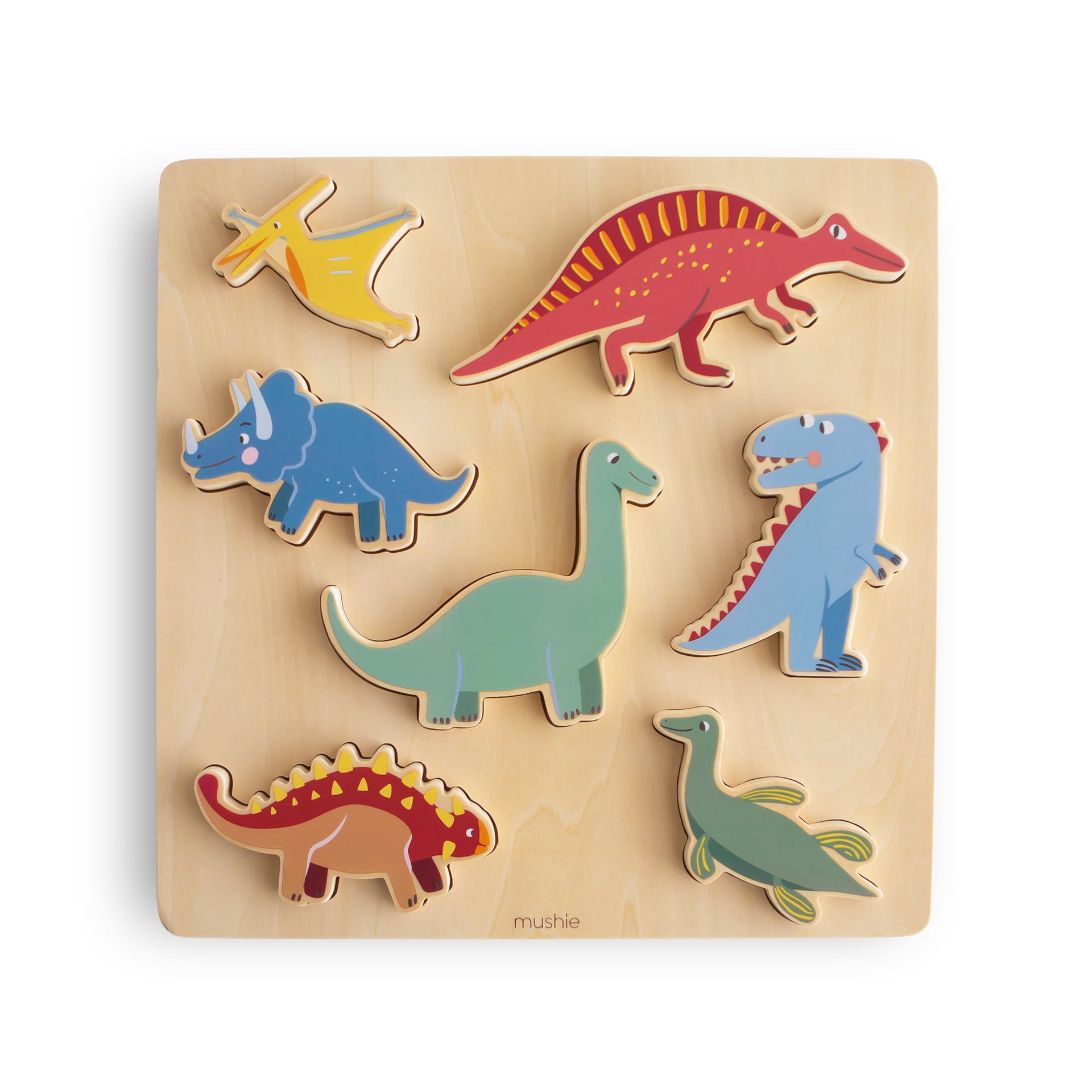 Wooden Dino Puzzle – Mushie