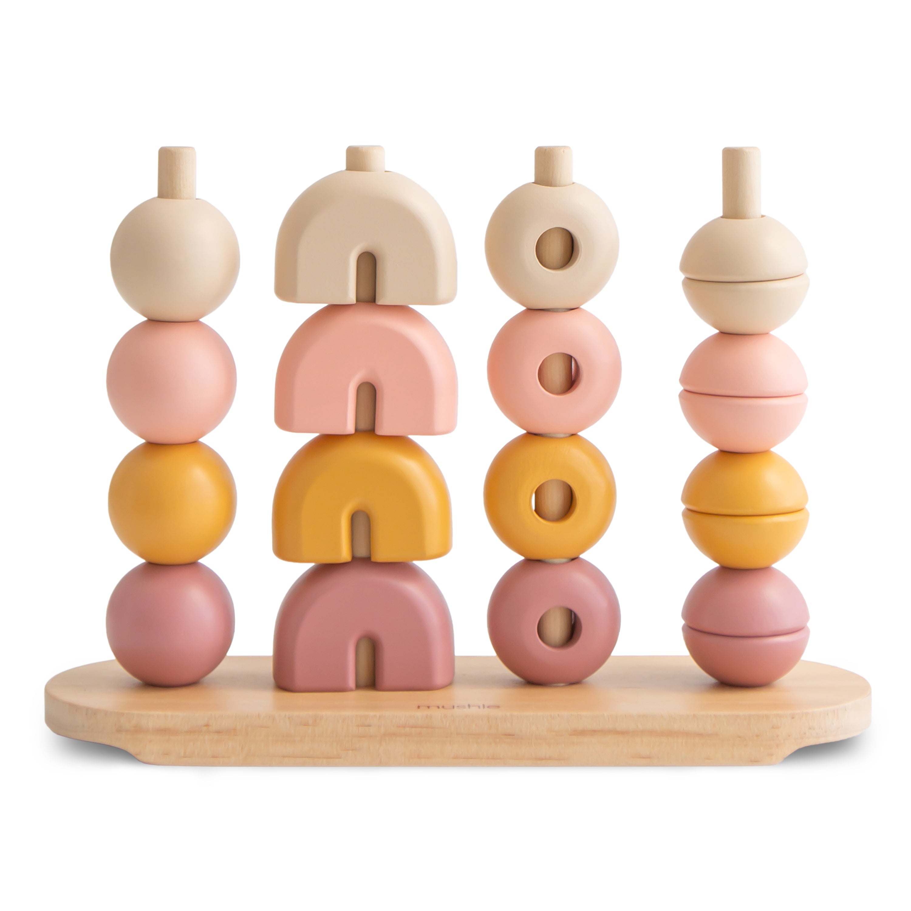 Wooden Multi Shape Stacker – Mushie