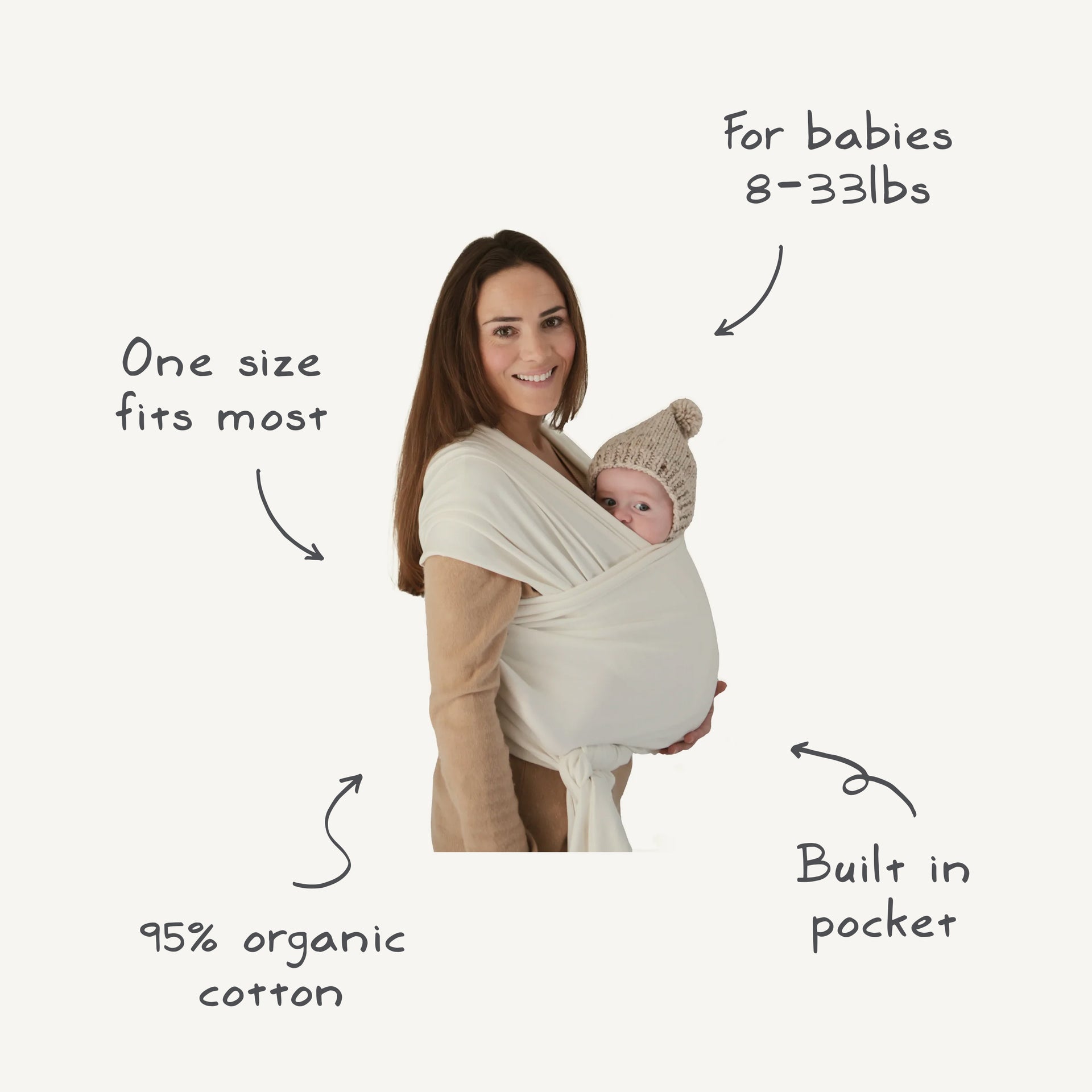 Mushie Organic Cotton Baby Wrap