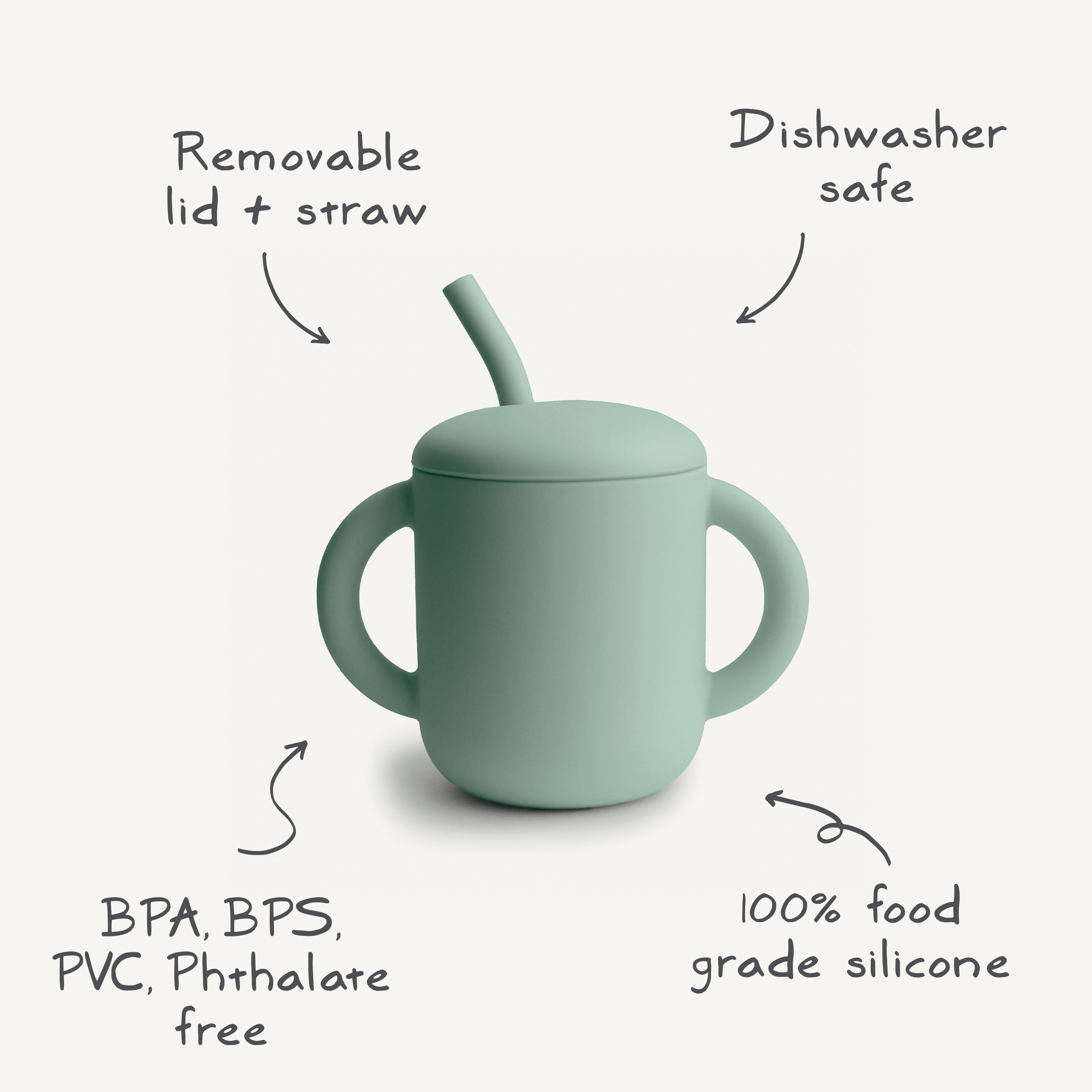 Mushie Baby Silicone Training Cup + Straw
