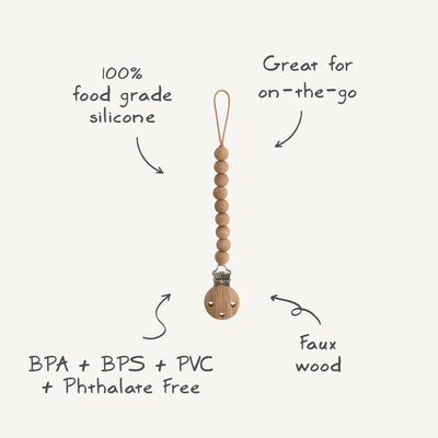 Mushie Baby Pacifier Clip | Hera