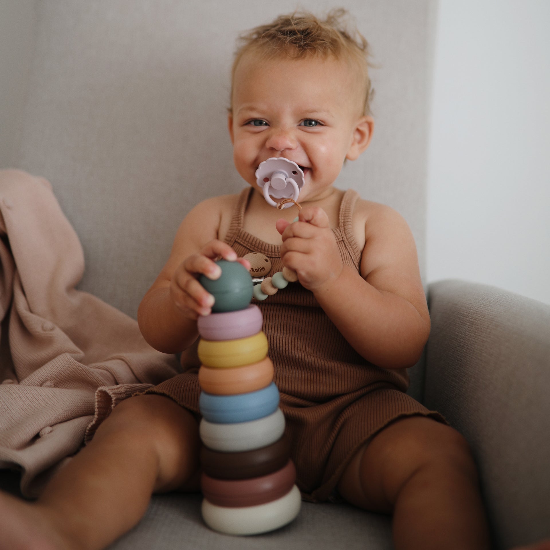 Mushie Baby Stacking Rings Toy