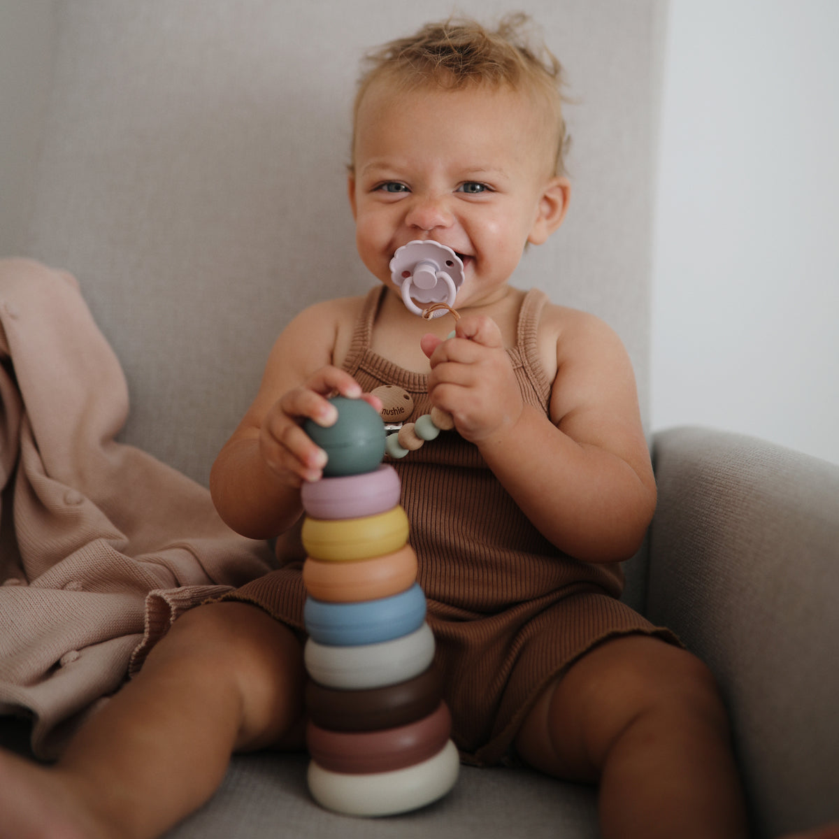Mushie Baby Stacking Rings Toy