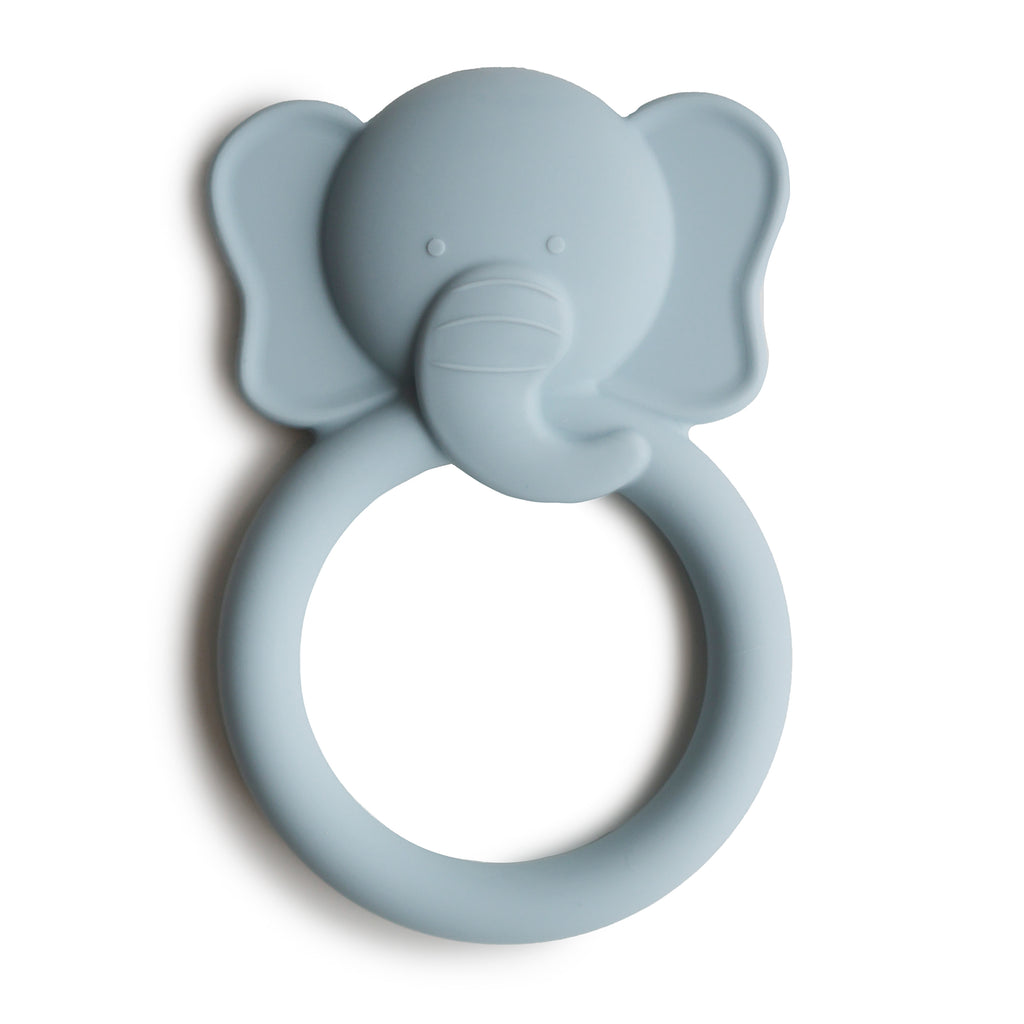 Mushie Baby Elephant Silicone Teether (Cloud)