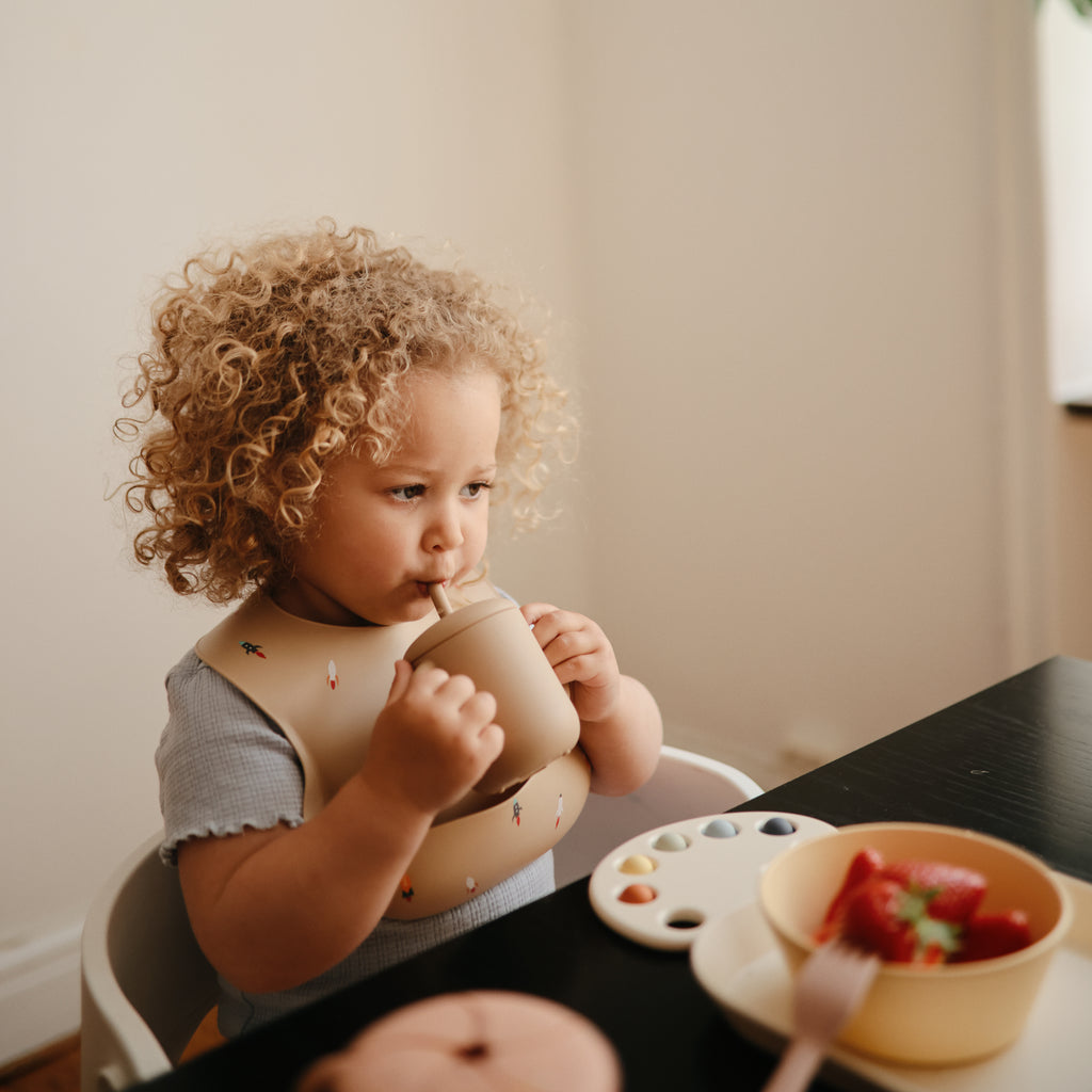 Mushie Baby Silicone Training Cup + Straw